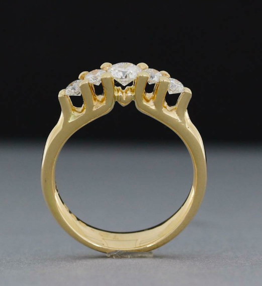 14kt."Contessa ringen" 5 sten hjerte Colding design - Ringe - Colding ...